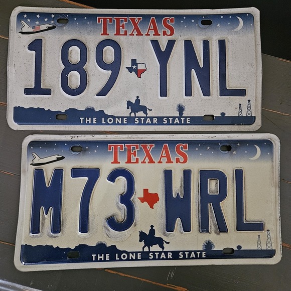 Design | 2 Texas License Plates Lone Star State Space Shuttle Horse 212 ...